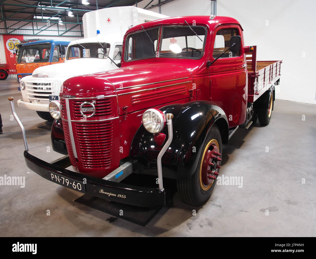 This image showcases a 1955 Volvo truck, known for its robust ...