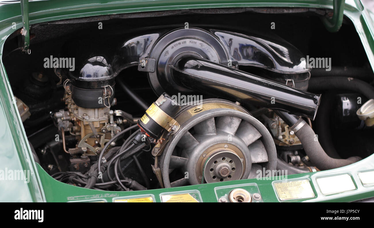 The 1971 Porsche 911T engine room highlights the engineering excellence ...