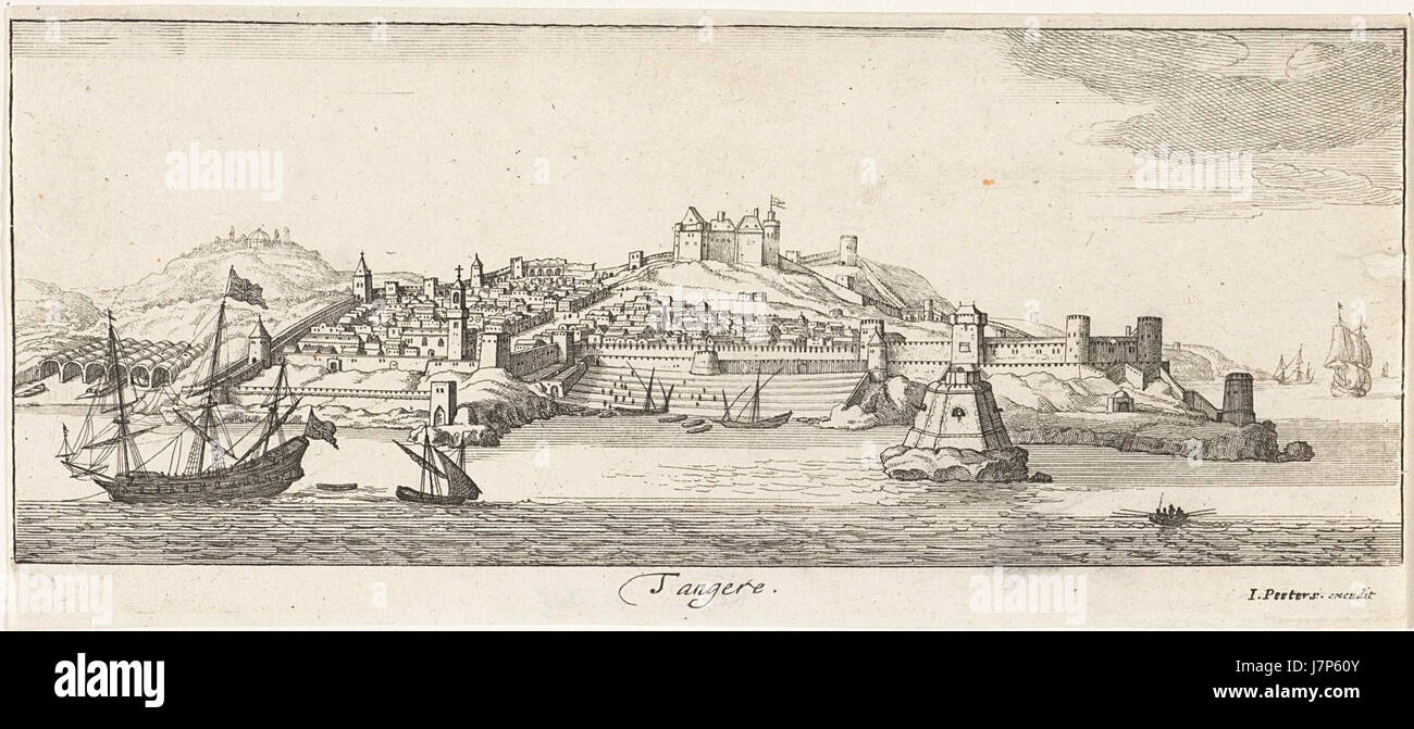 *Jan Peeters I* created a view of *Tanger* (Tangier), a city in Morocco ...