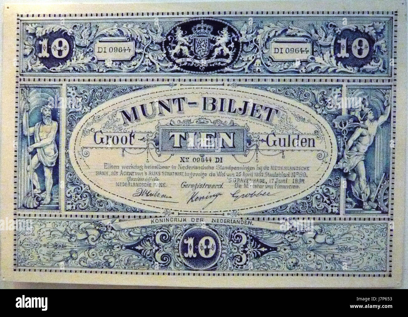 Banknote 10 guilders 1891 Stock Photo - Alamy