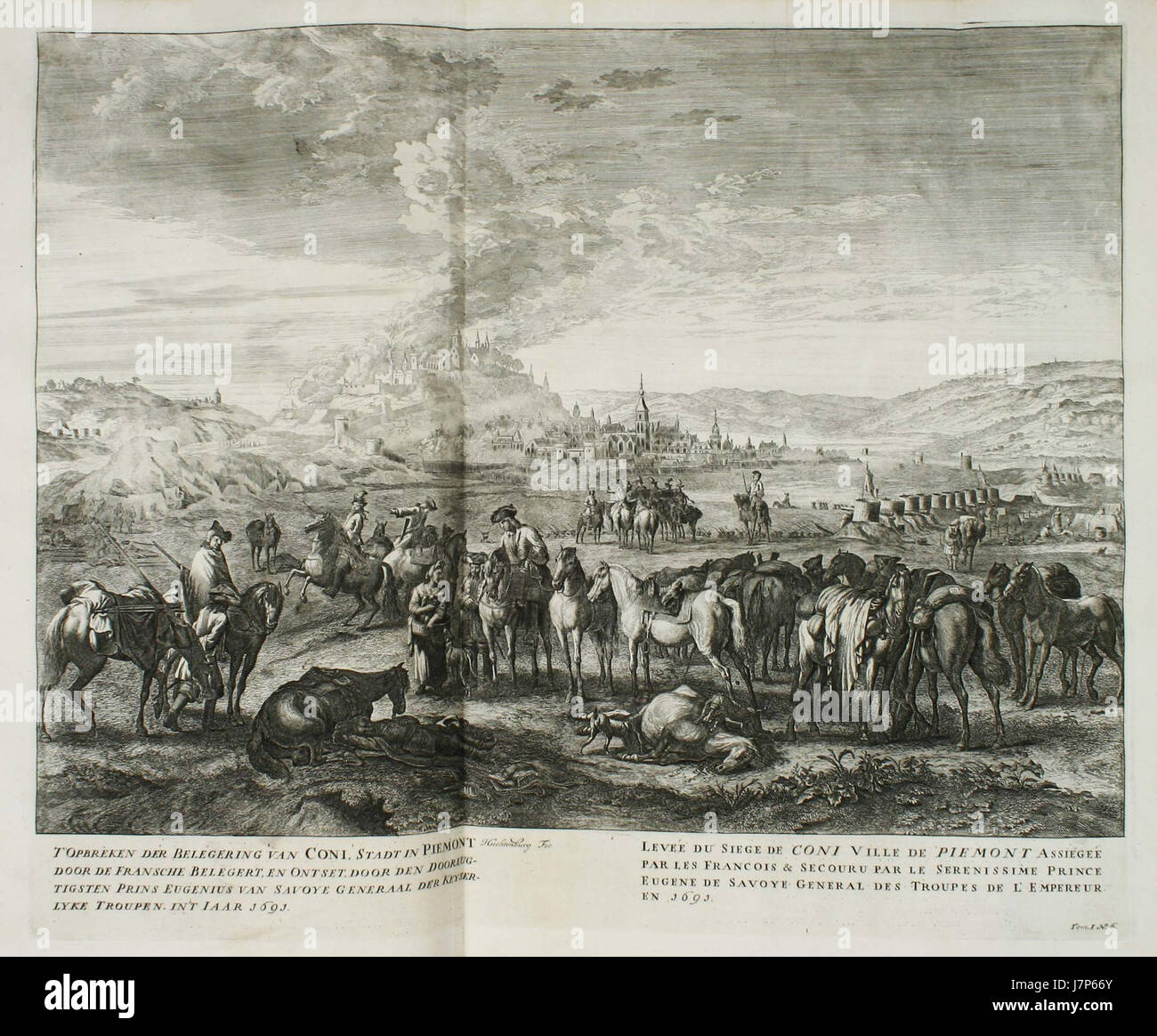 The 'Belagerung von Coni' refers to the Siege of Coni in 1691, an event ...