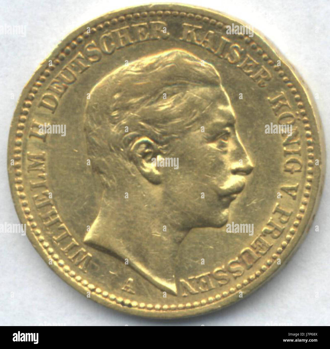 The 20 Mark coin from 1899, featuring Wilhelm II, the German Emperor ...