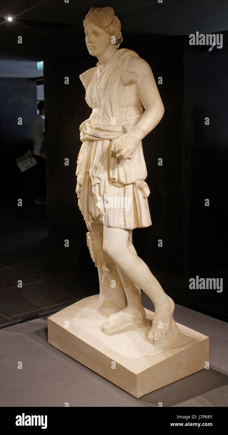 The Artemis statue, located at the Louvre Museum (Ma2906 n02), is a ...
