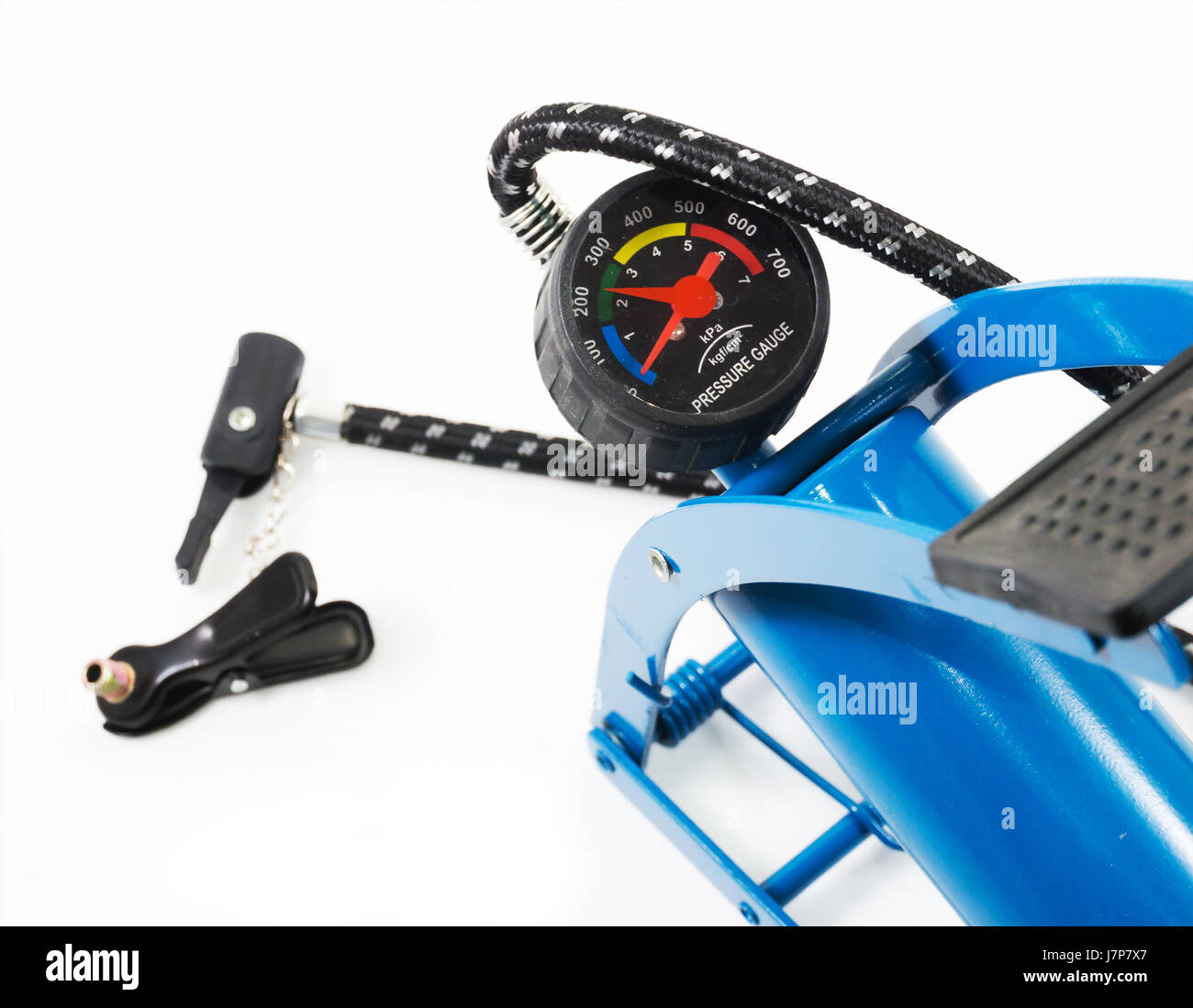 Foot pump for inflating object isolated on a white background Stock ...