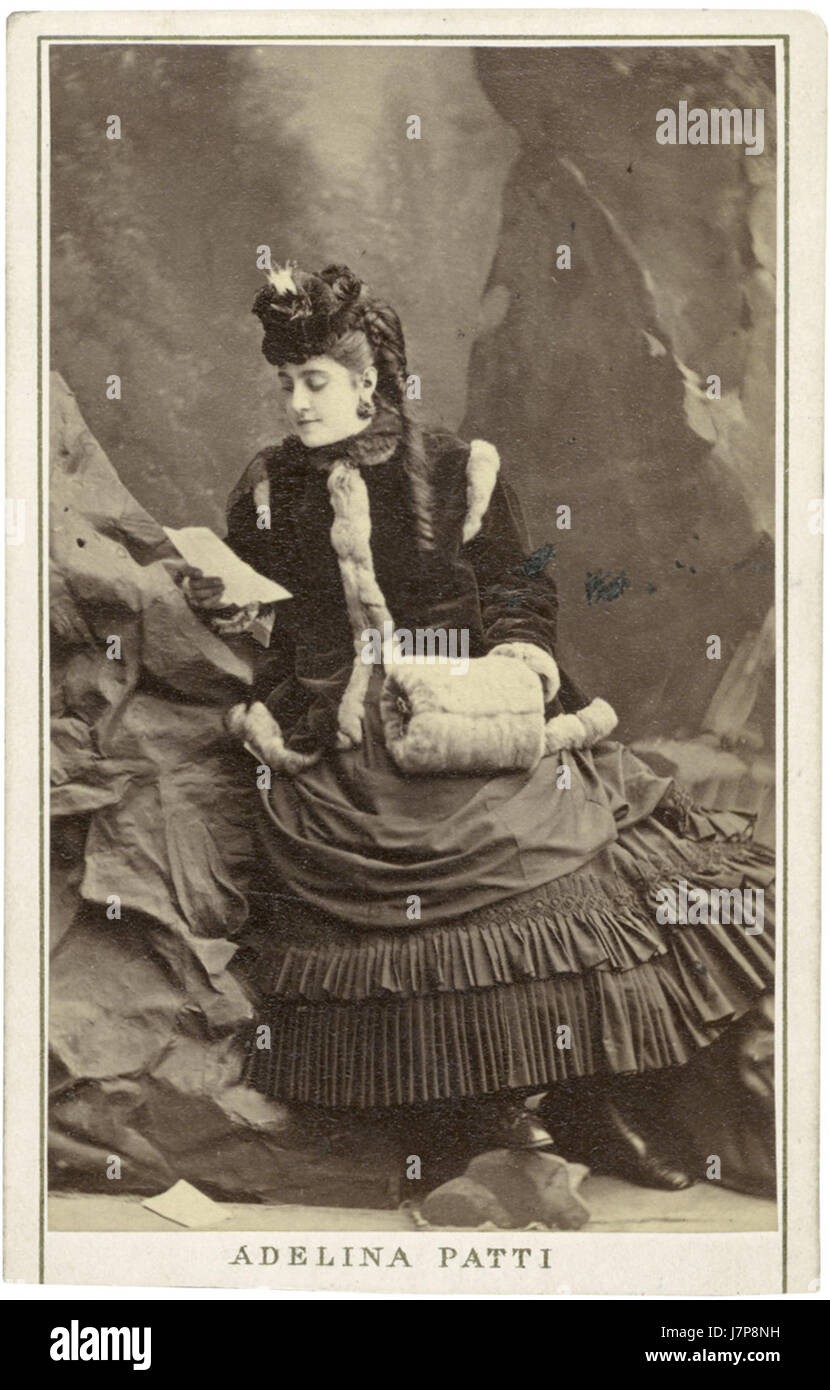 Adelina Patti was a famous 19th-century opera singer. This title likely ...