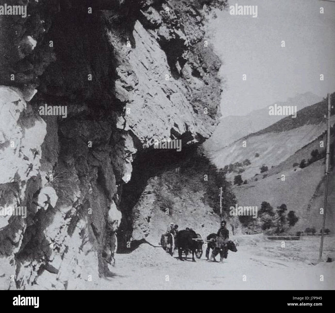 The image captures the grandeur of the Darial Gorge, a natural landmark ...