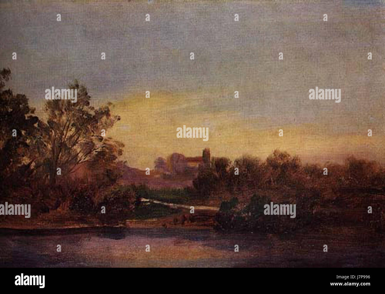 Landscape painting titled 'Amper near Dachau' by Johann Georg von ...