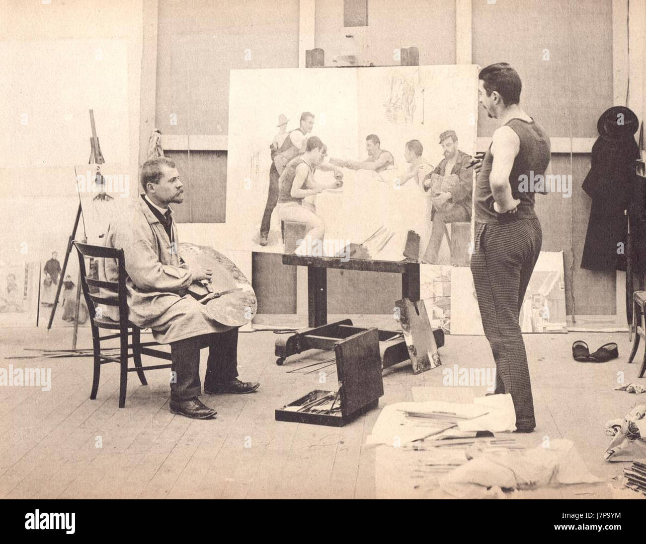 Atelier emile friant vers 1887 Stock Photo - Alamy