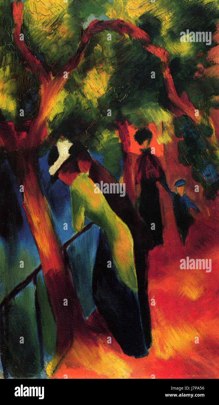 The image showcases a work by August Macke, a German Expressionist ...