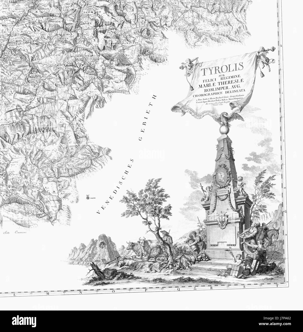 Atlas Tyrolensis is a detailed historical map of the Tyrol region ...