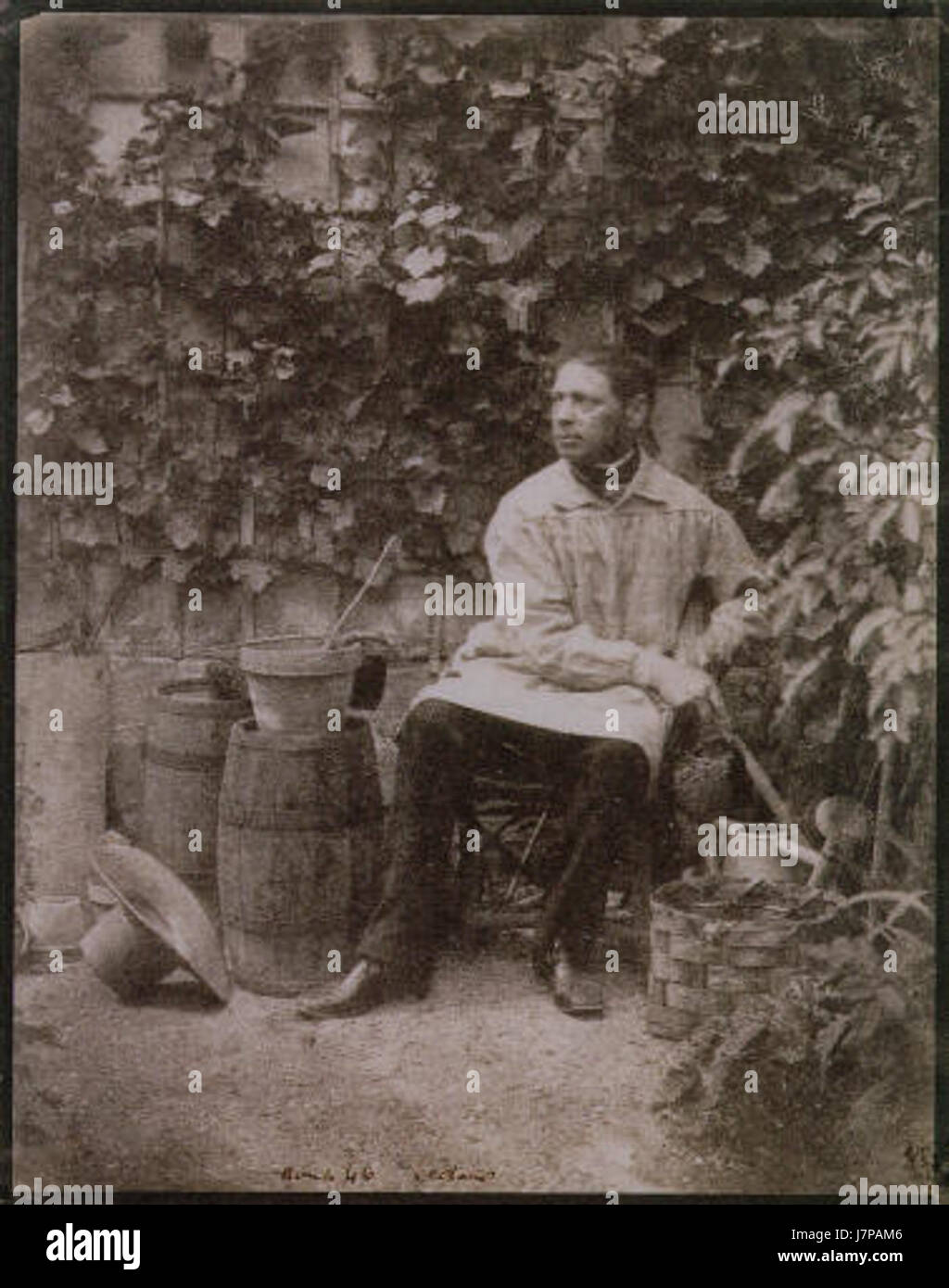 This self-portrait by Bayard depicts the artist in a garden setting ...