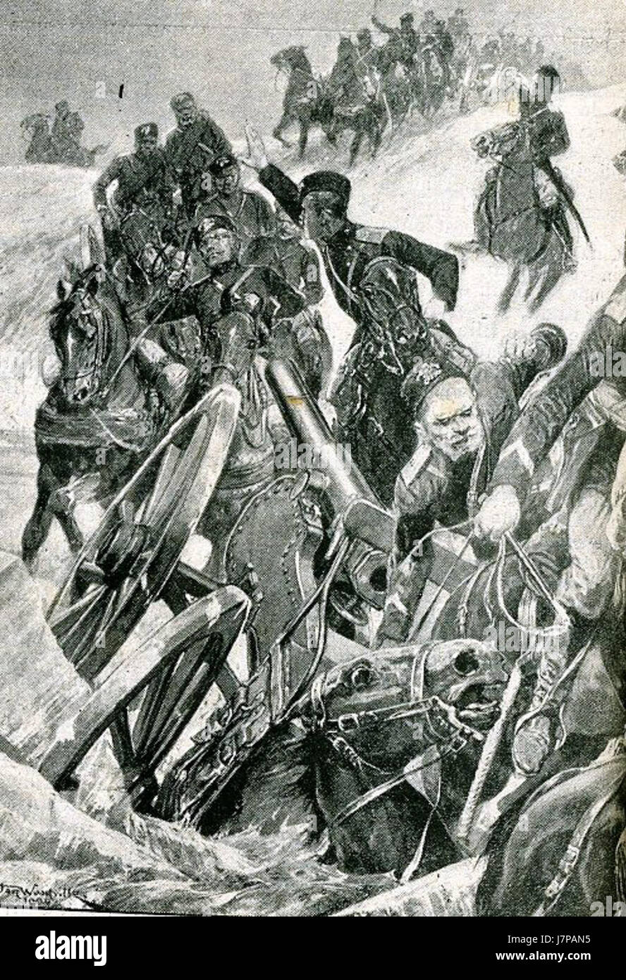 Batterie russe refers to a Russian artillery battery, possibly from the ...