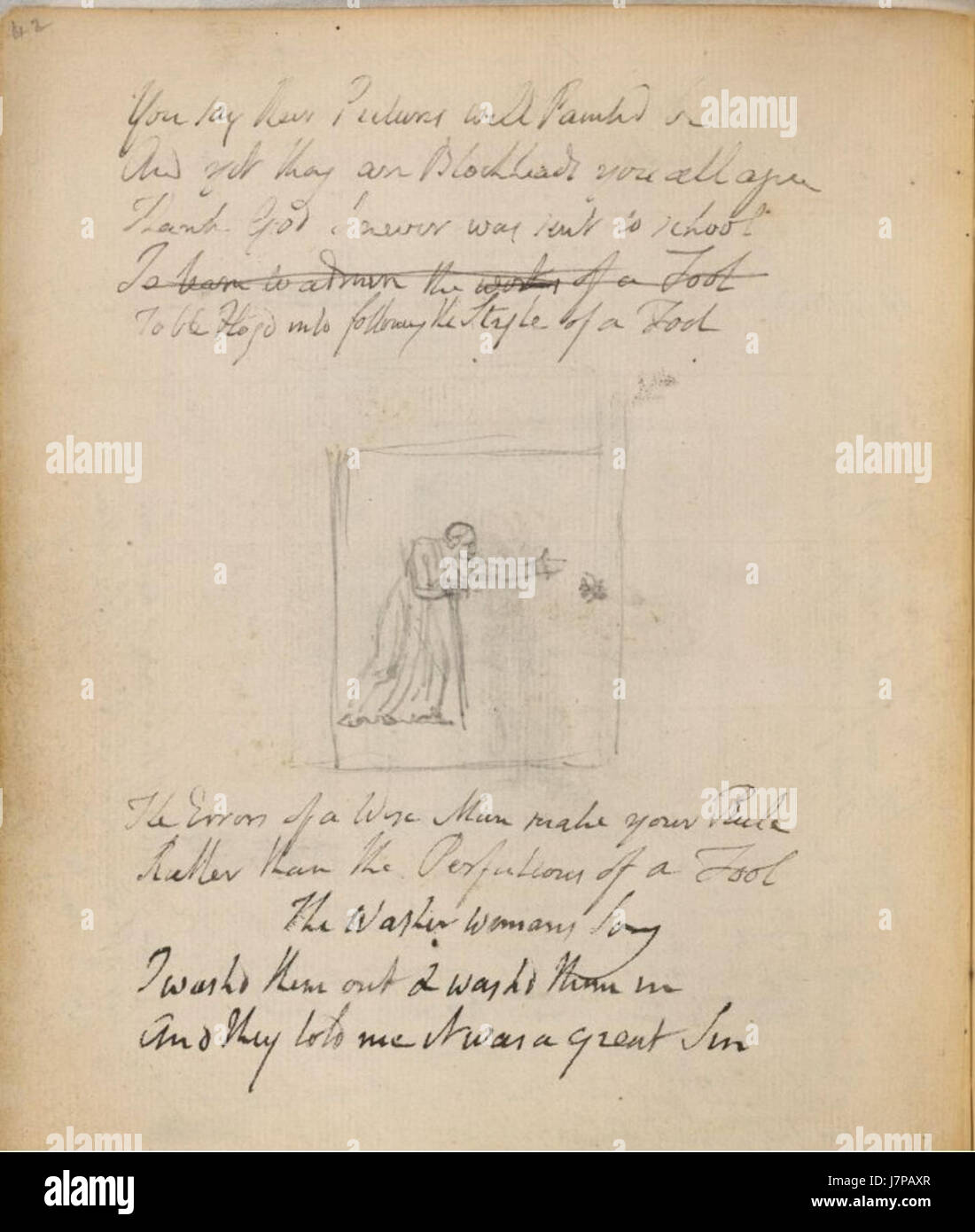 This page from William Blake's manuscript notebook features his unique ...
