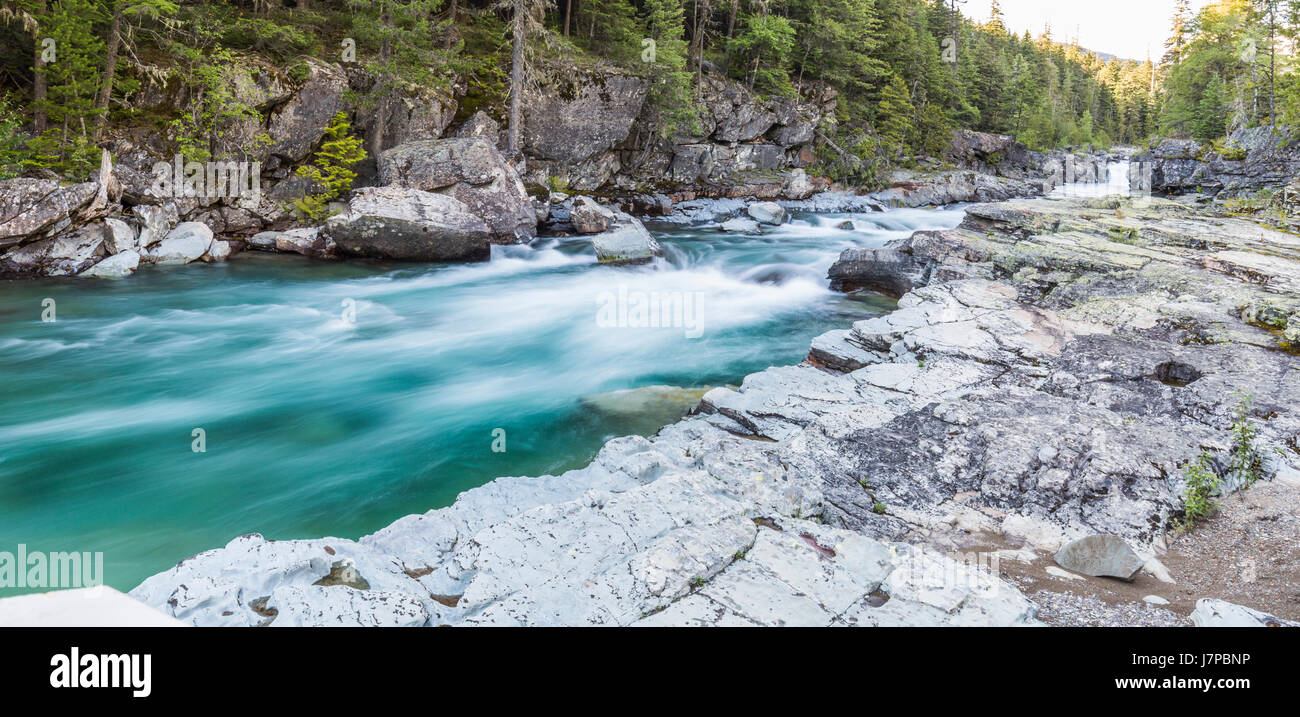 rushing water brook stream current gorge montana glacier garden wall ...
