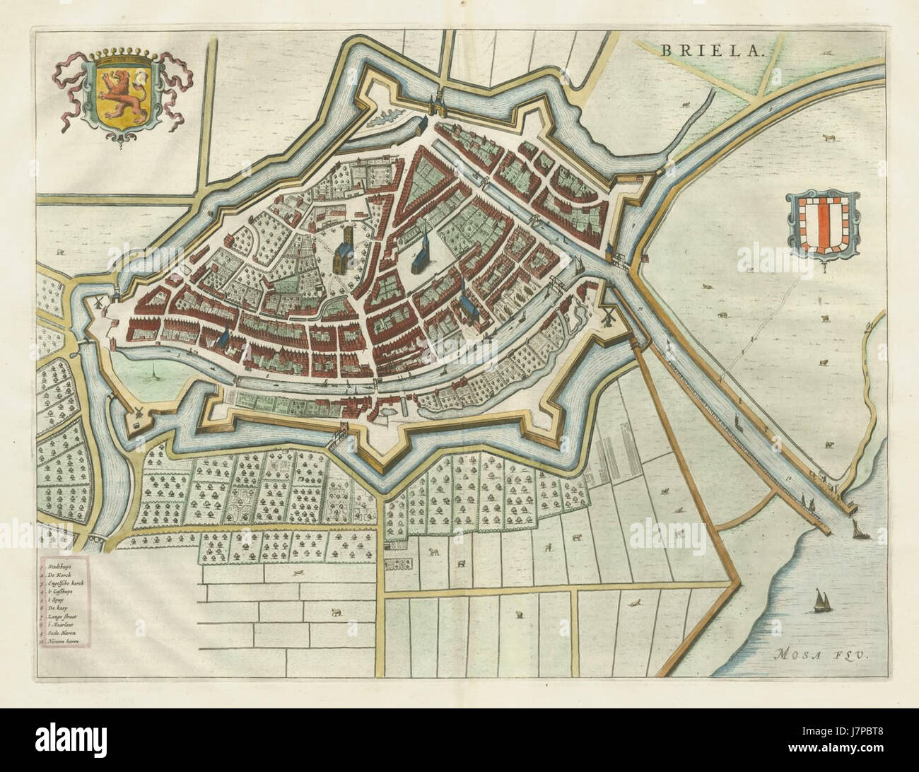 The Brielle 1649 Blaeu map is a historical cartographic work that ...
