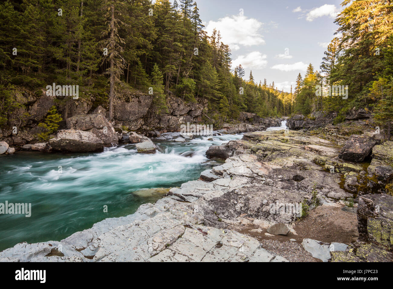 rushing water brook stream current gorge montana glacier garden wall ...