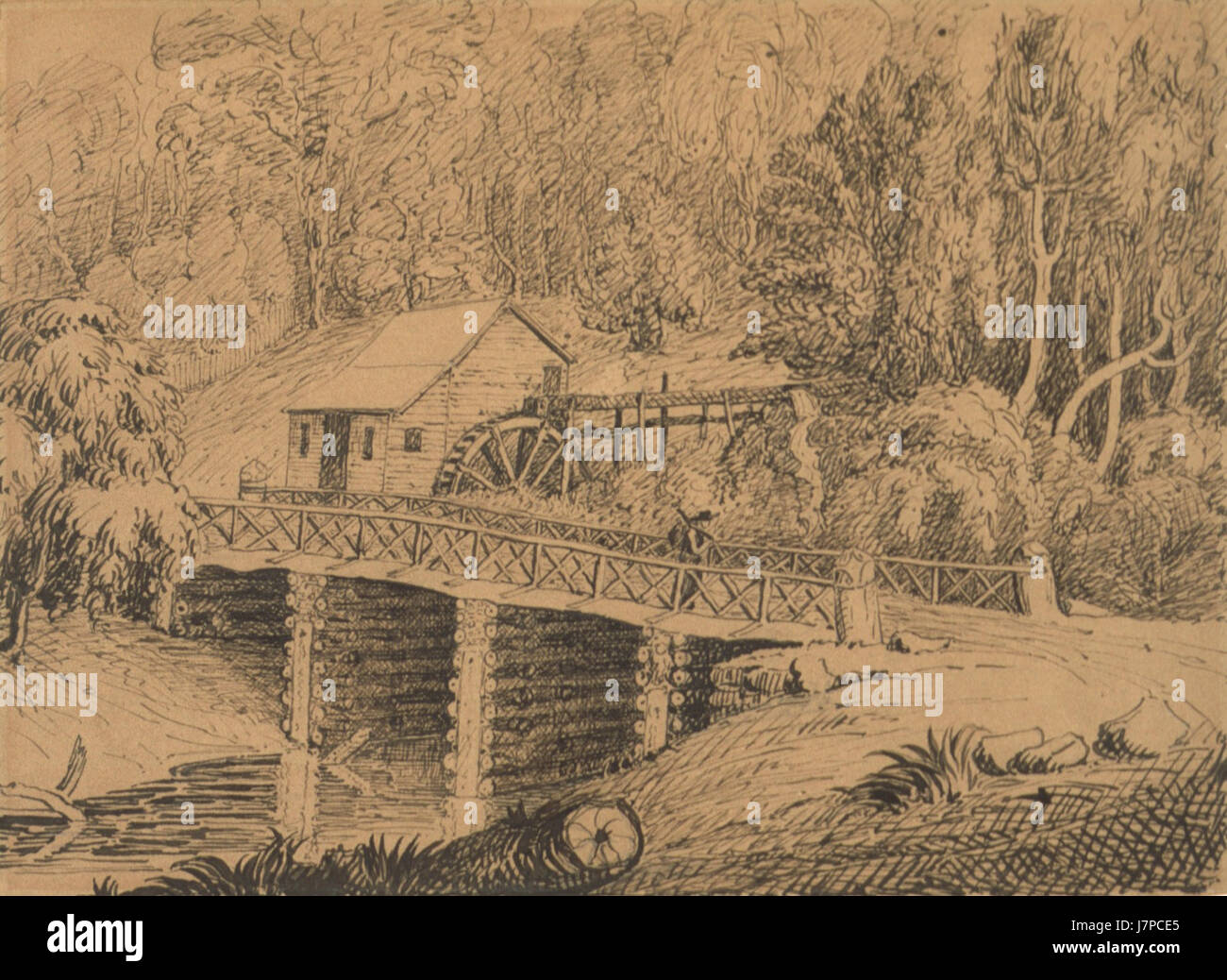 A pen-and-ink drawing by Elizabeth Hudspeth from circa 1850 ...