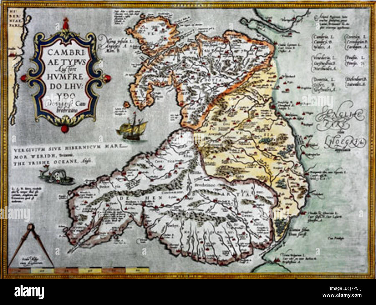 Cambriae Typus is a historical map depicting the region of Cambria, now ...