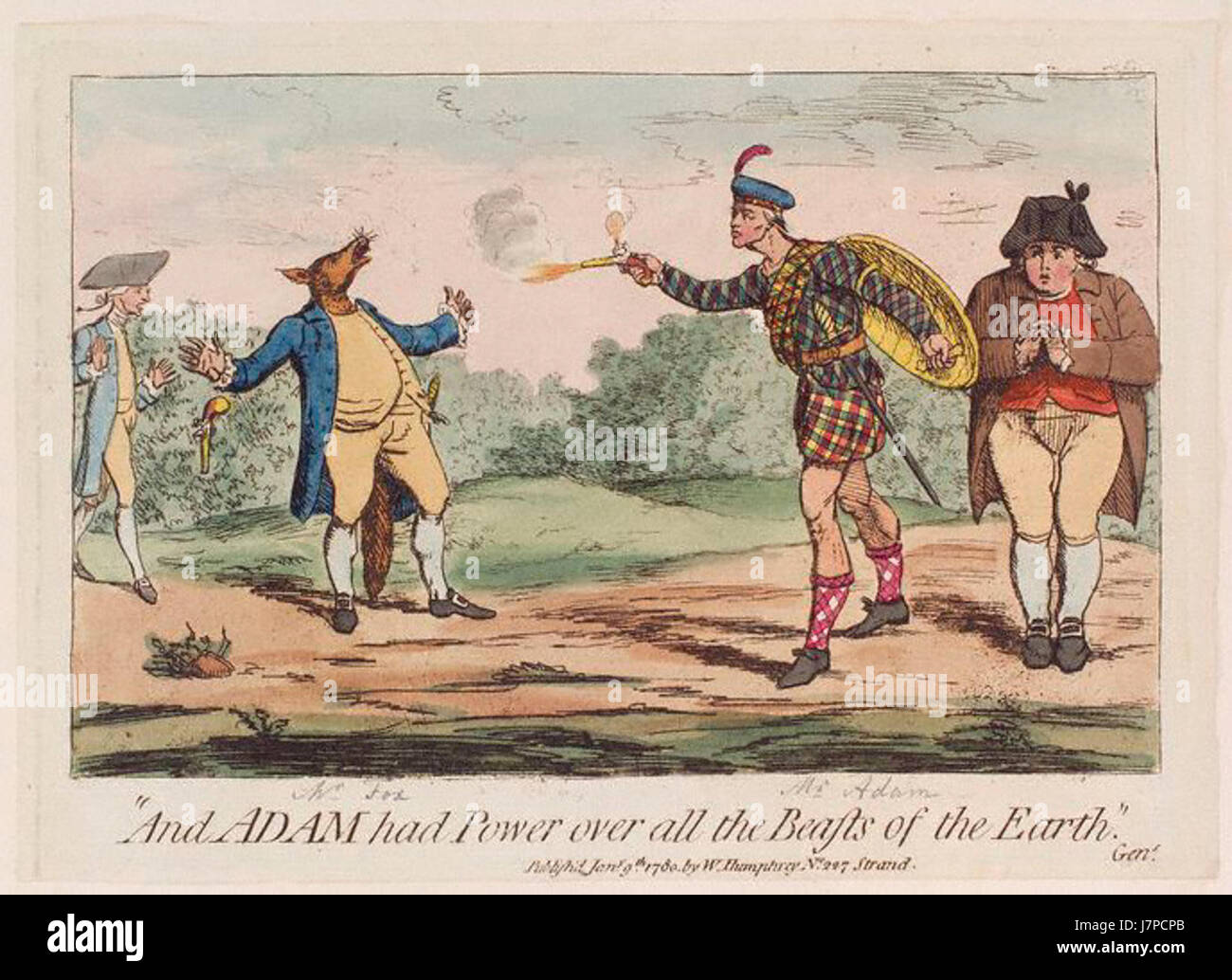 James Gillrayâ€™s political cartoon from 1780 titled 'And Adam had ...