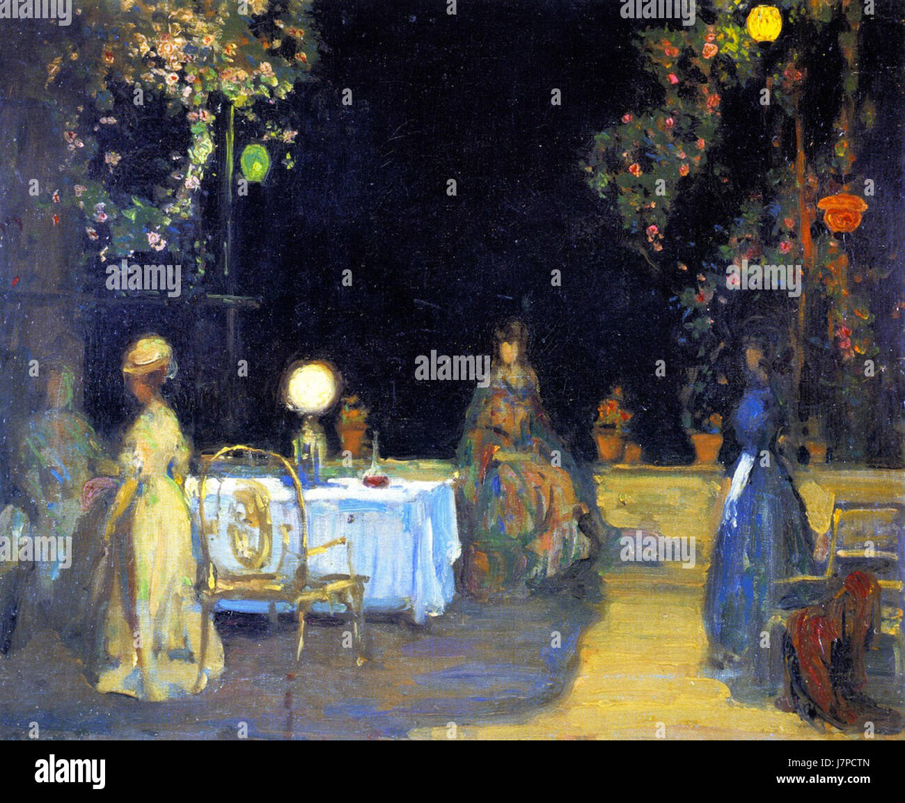An artwork by Charles Conder titled 'Night in the Garden in Spain ...