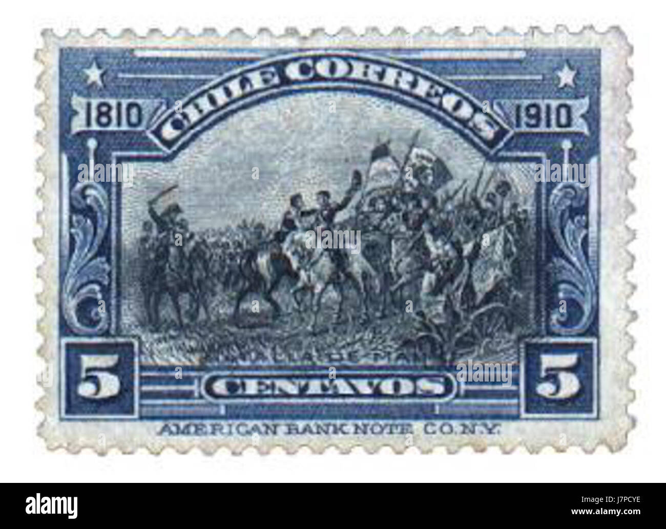 A 5 centavos coin from Chile, issued to mark the Centenario (Centenary ...