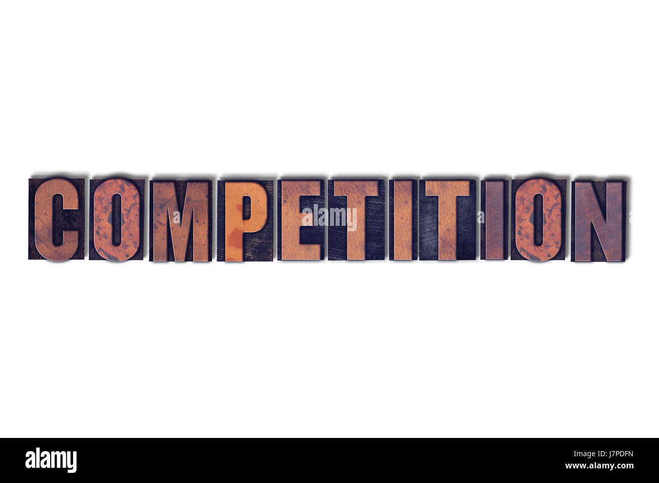 The word Competition concept and theme written in vintage wooden ...