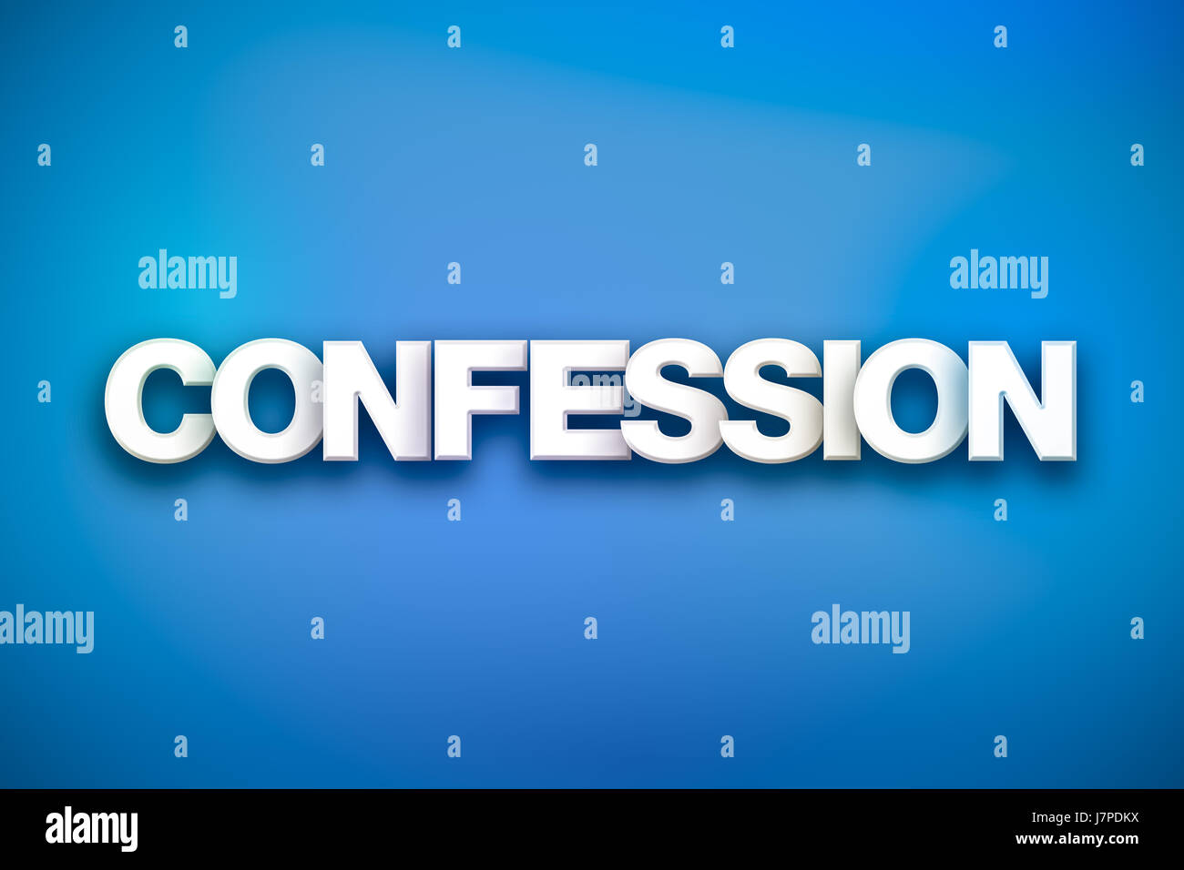 The word Confession concept written in white type on a colorful ...