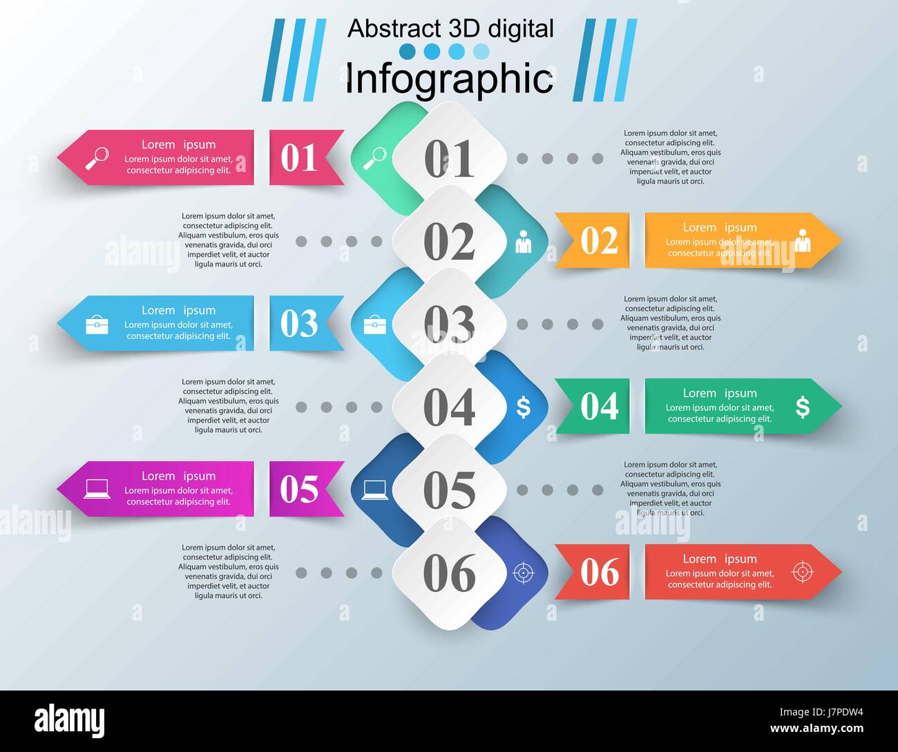Abstract 3D digital illustration Infographic Stock Vector Image & Art ...