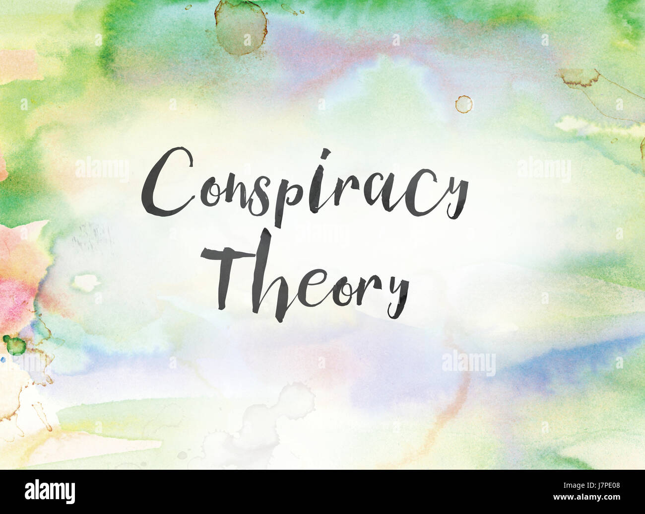 The words Conspiracy Theory concept and theme written in black ink on a ...