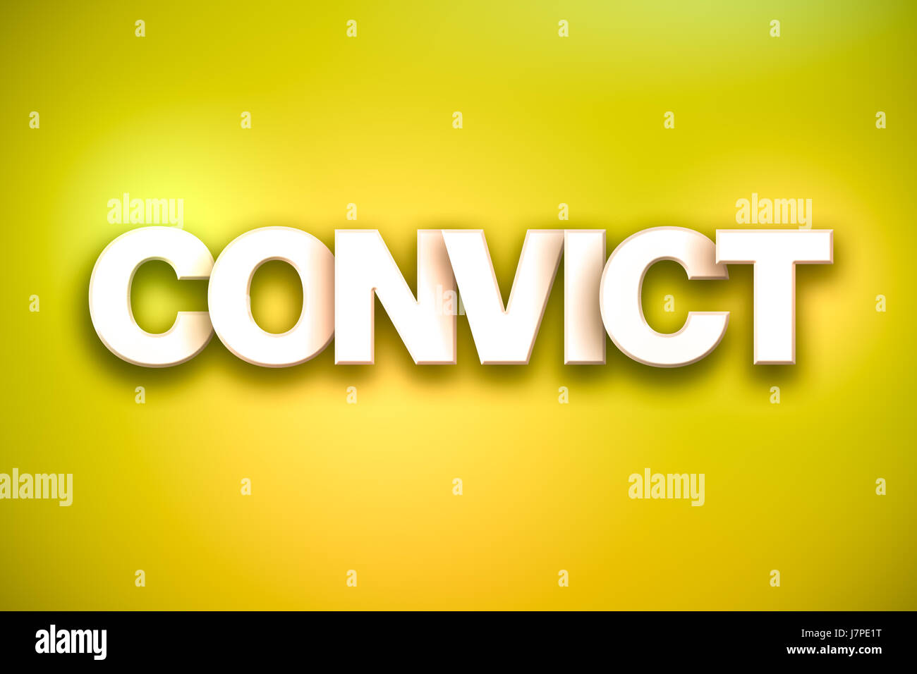 The word Convict concept written in white type on a colorful background ...