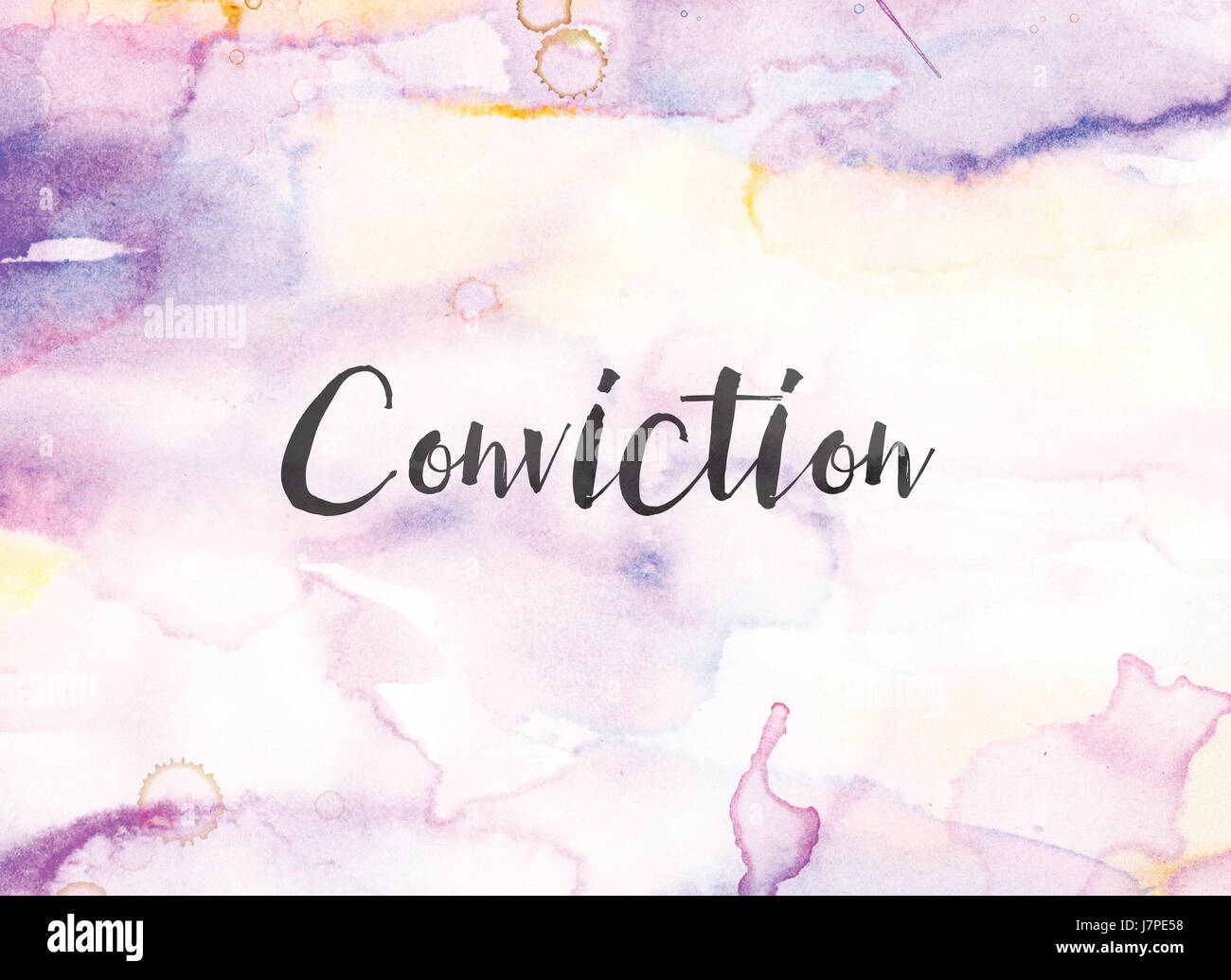 The word Conviction concept and theme written in black ink on a ...