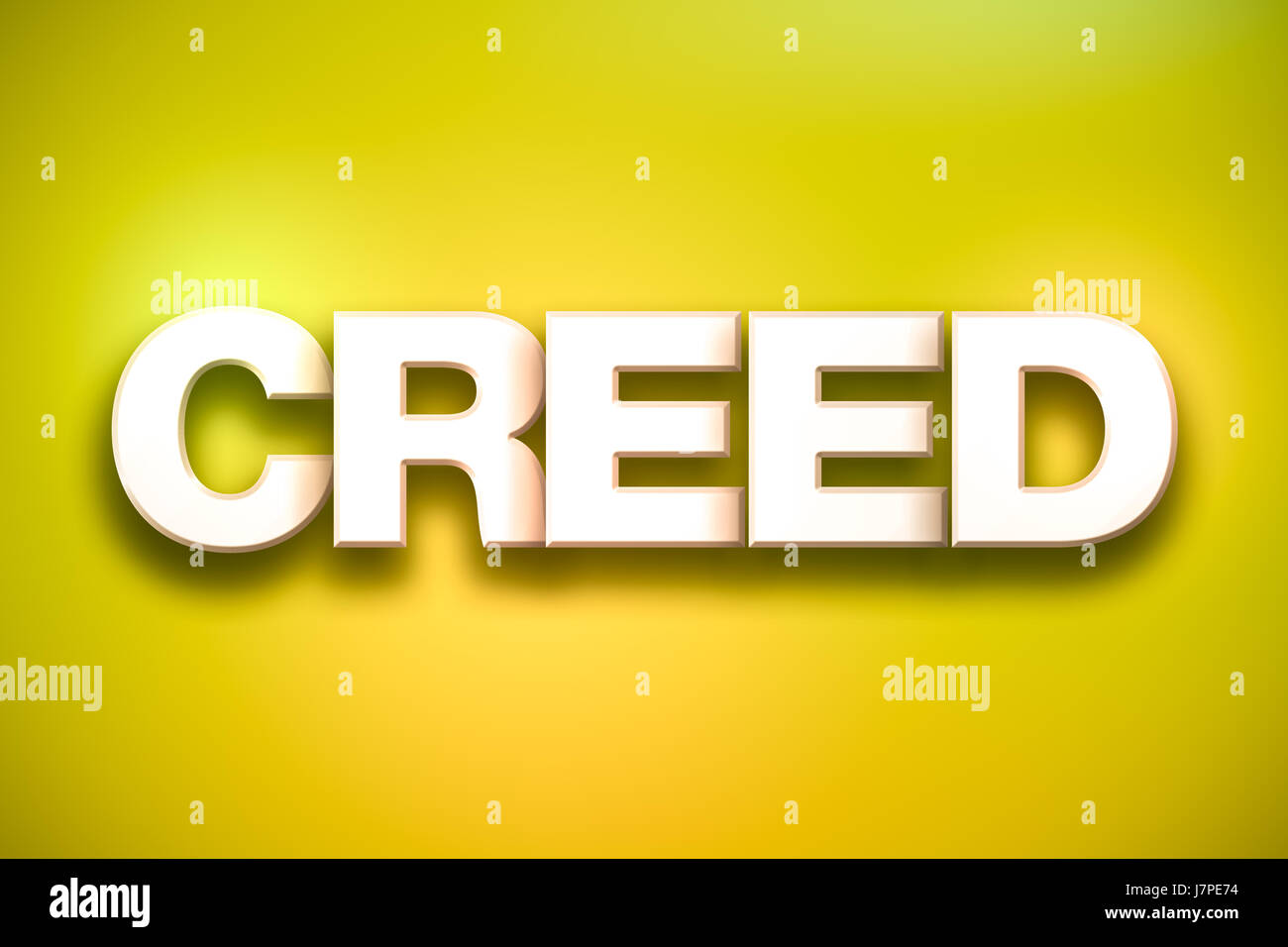 The word Creed concept written in white type on a colorful background ...