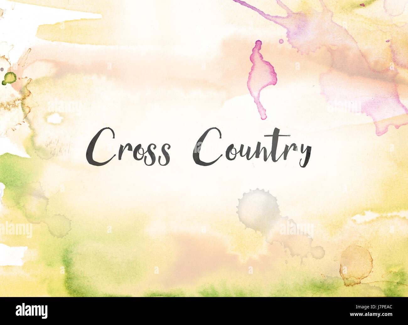 The words Cross Country concept and theme written in black ink on a ...