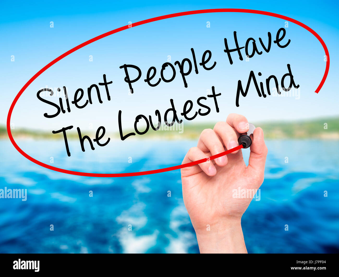 Man Hand writing Silent People Have The Loudest Mind with black marker ...