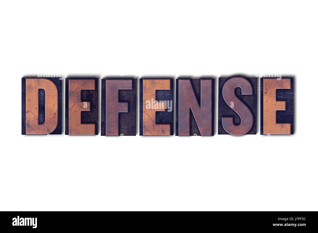The word Defense concept and theme written in vintage wooden ...