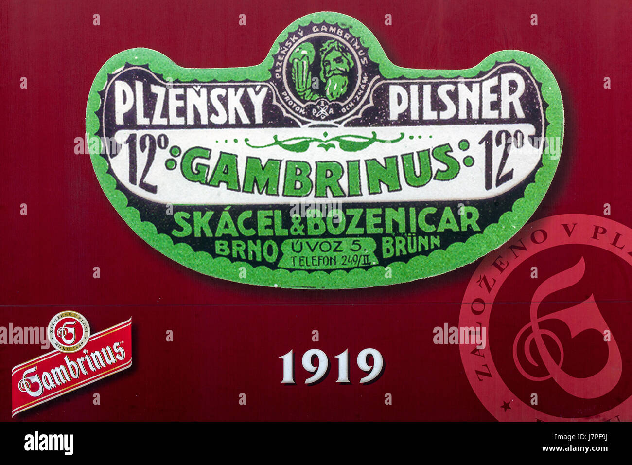 History of the trademark of the Pilsen Brewery Gambrinus, Logo, from ...