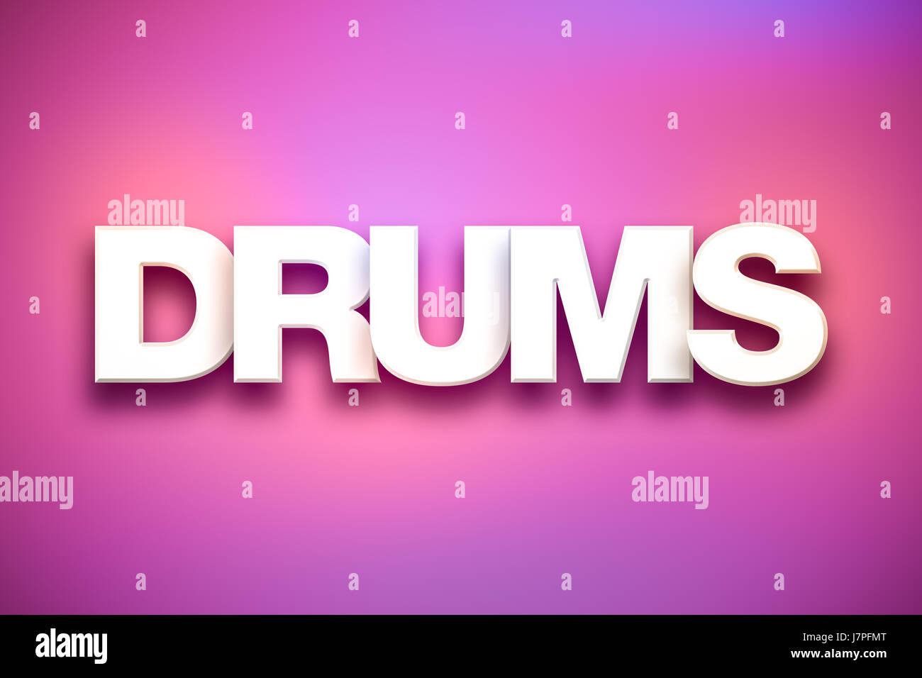The word Drums concept written in white type on a colorful background ...