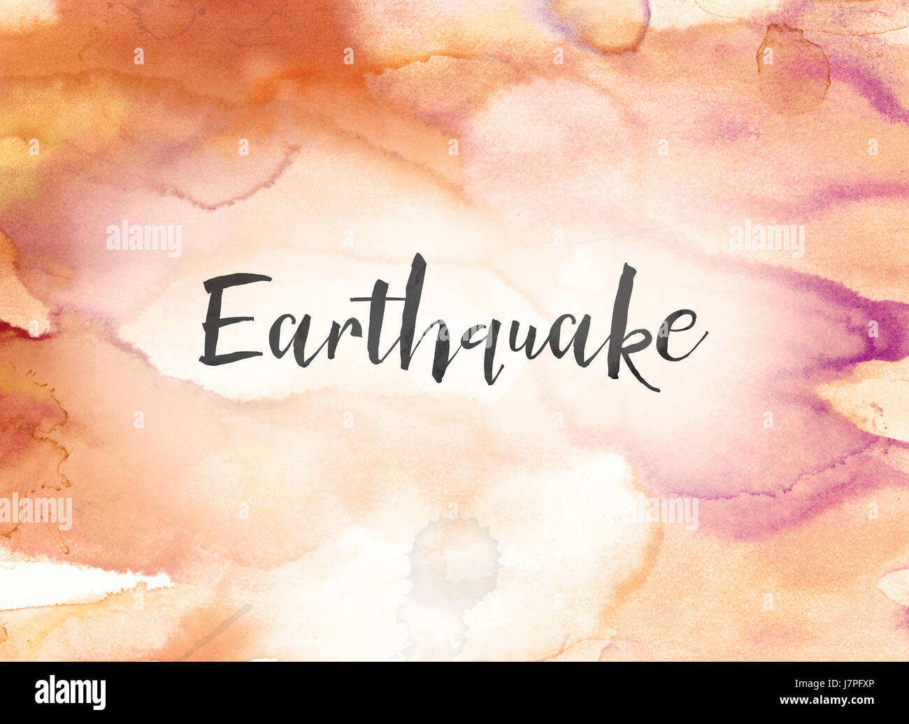The word Earthquake concept and theme written in black ink on a ...