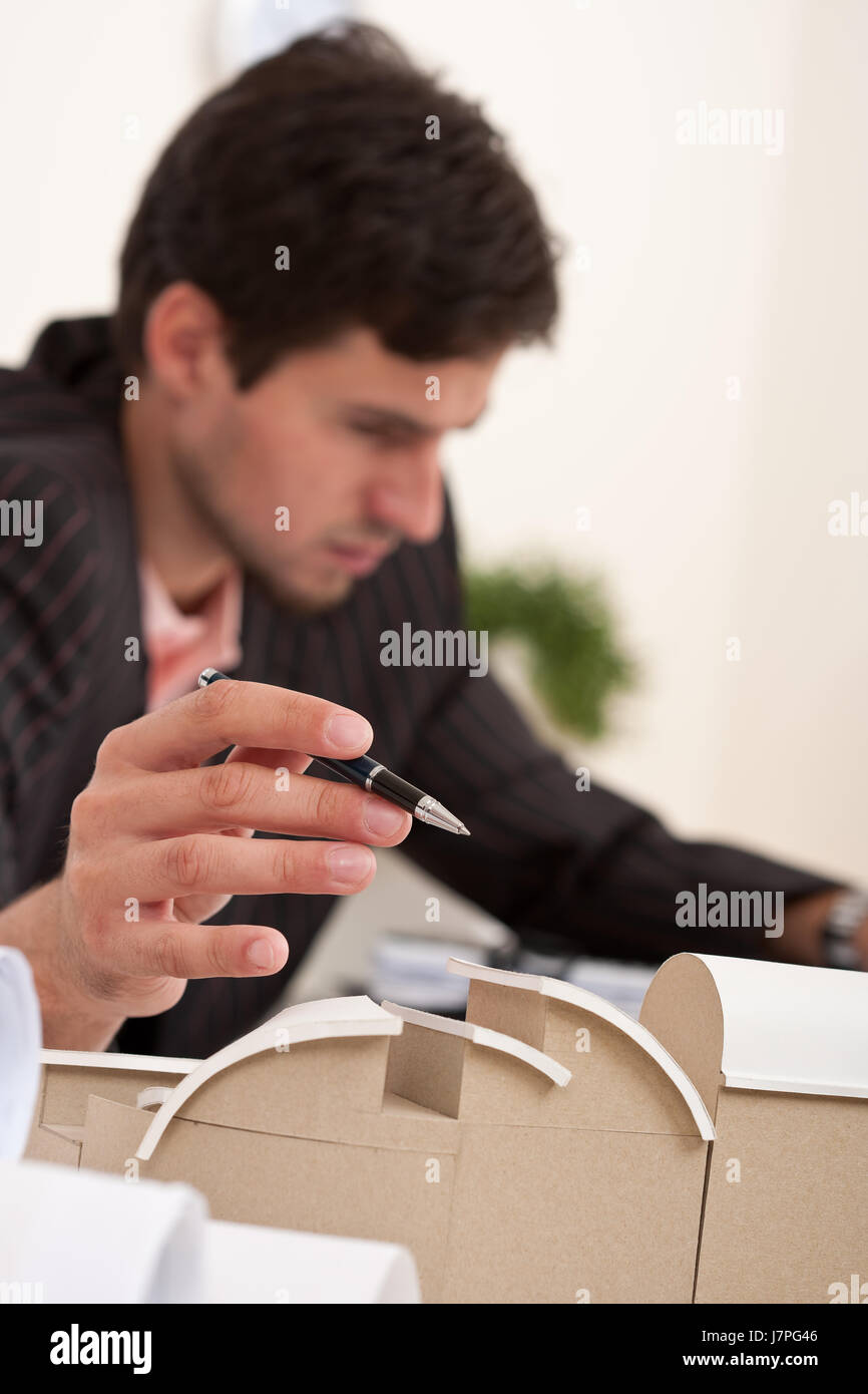 office successful succesful business man businessman architect man work ...