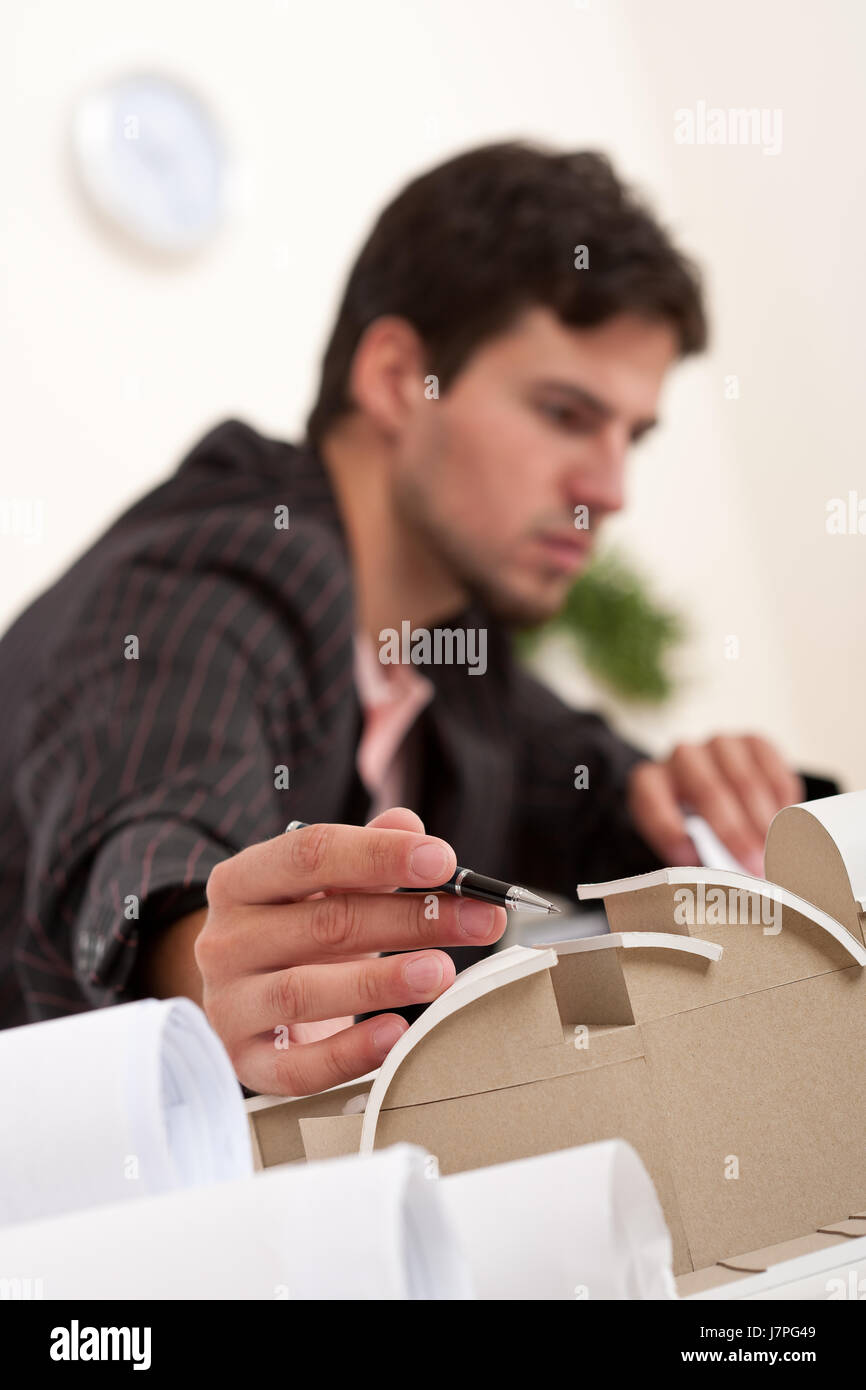 office successful succesful business man businessman architect man work ...