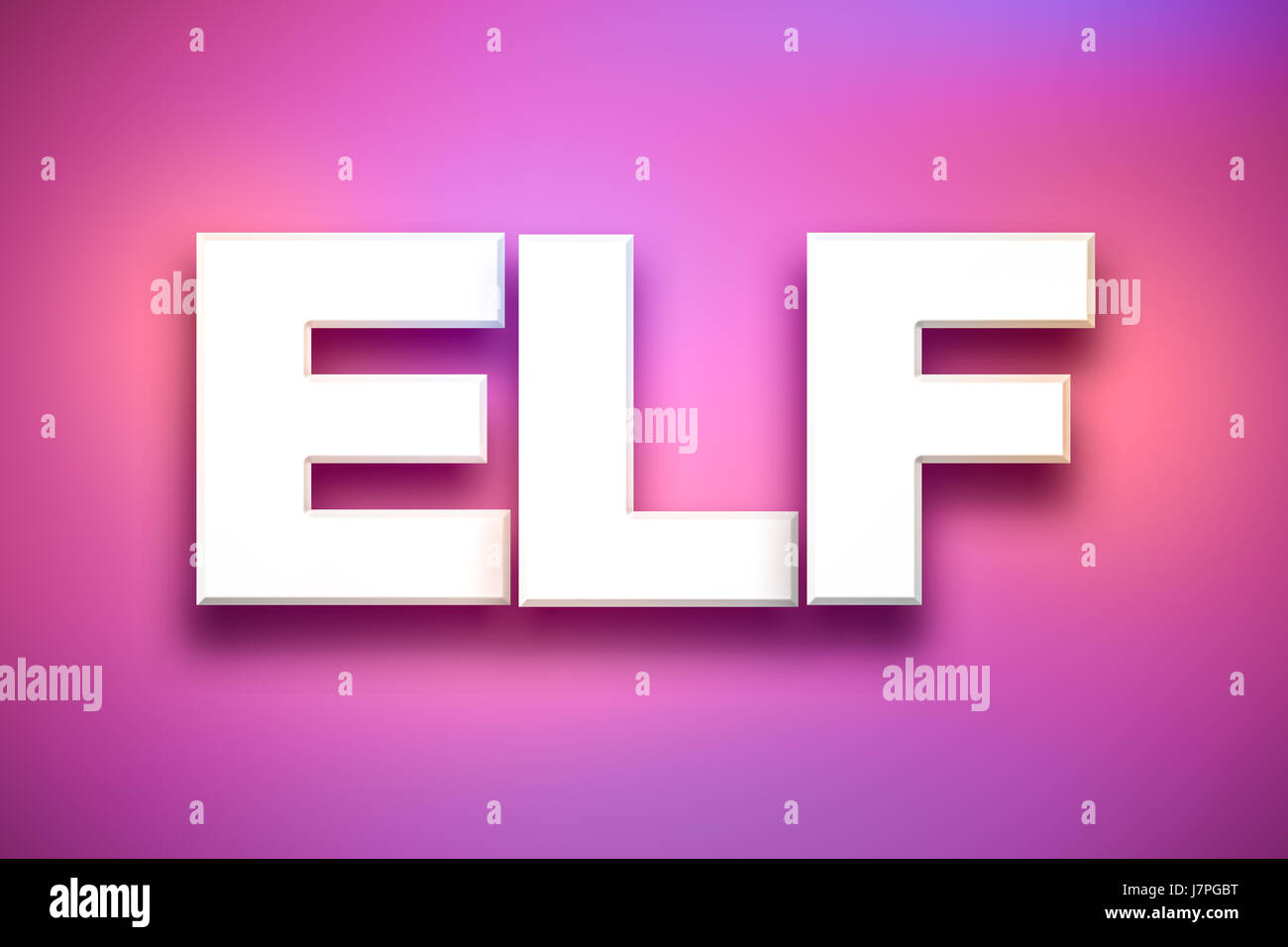 The word Elf concept written in white type on a colorful background ...