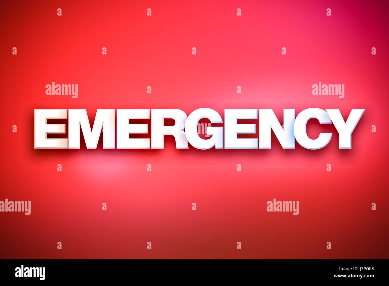 The word Emergency concept written in white type on a colorful ...