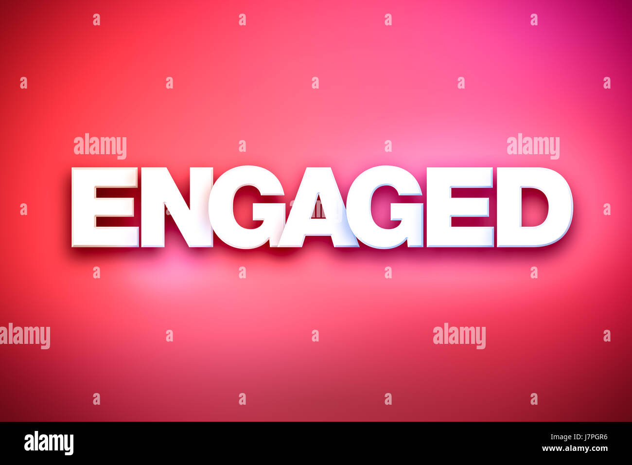 The word Engaged concept written in white type on a colorful background ...