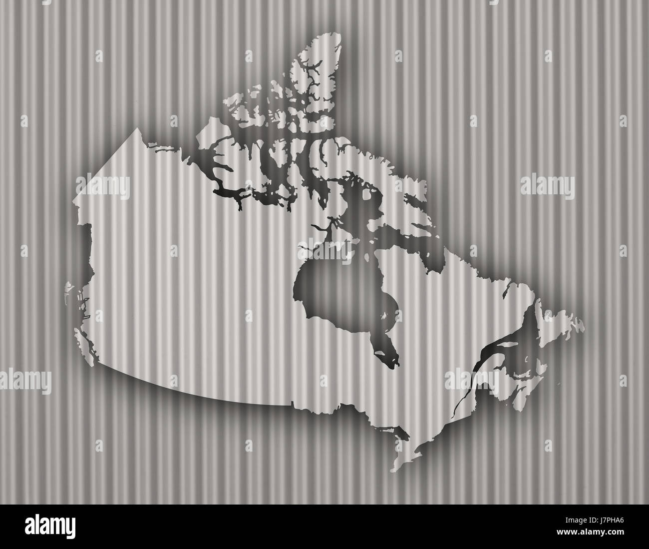 Map of Canada on corrugated iron Stock Photo - Alamy