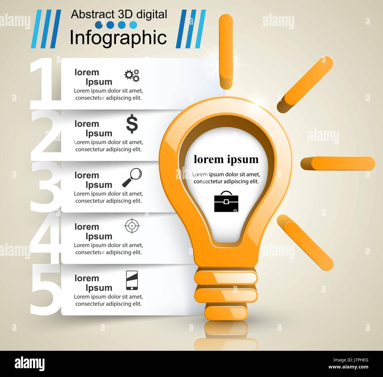 Infographic design. Bulb, Light icon Stock Vector Image & Art - Alamy