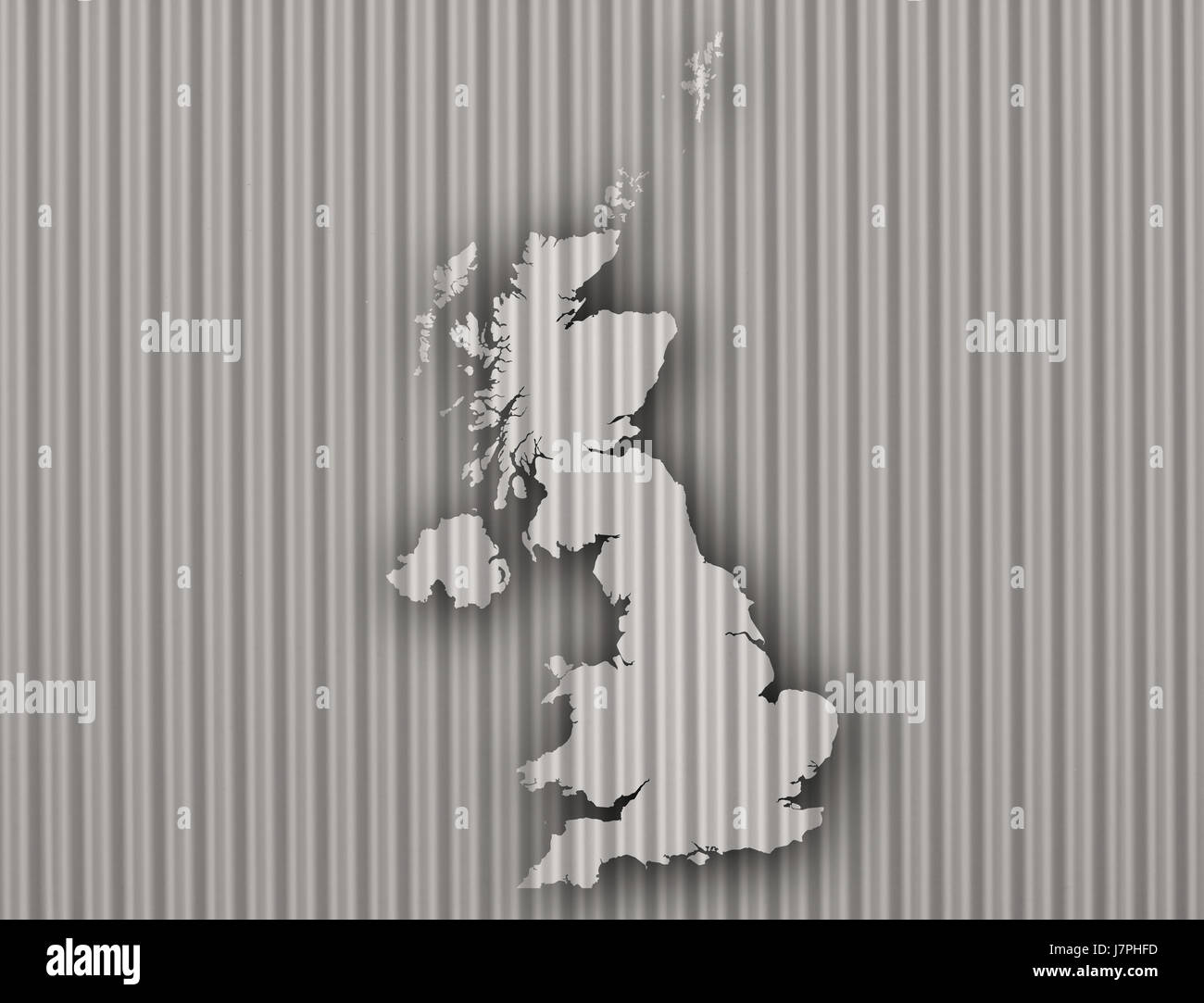 Map of Great Britain on corrugated iron Stock Photo - Alamy