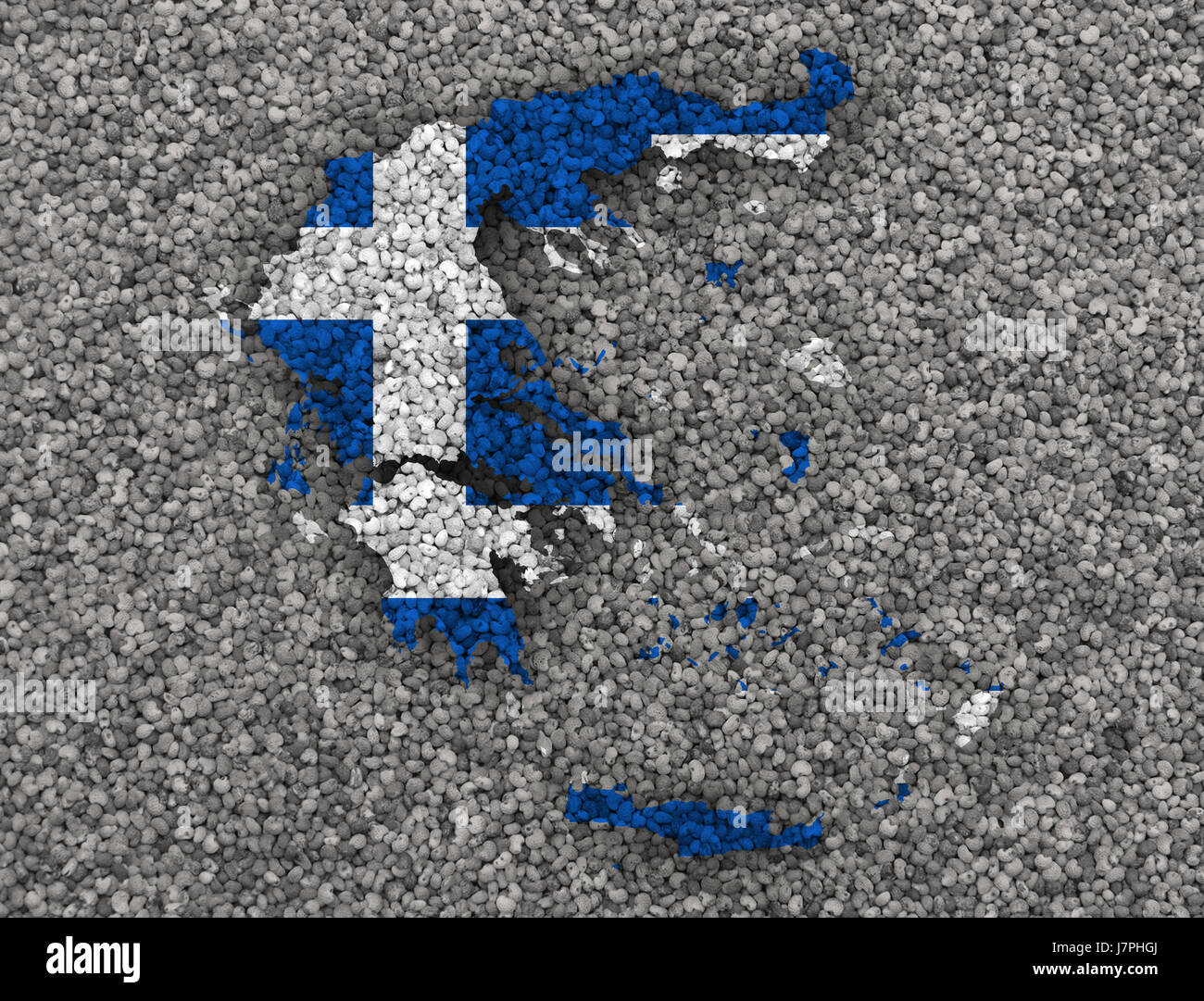 Textured map of Greece in nice colors Stock Photo - Alamy