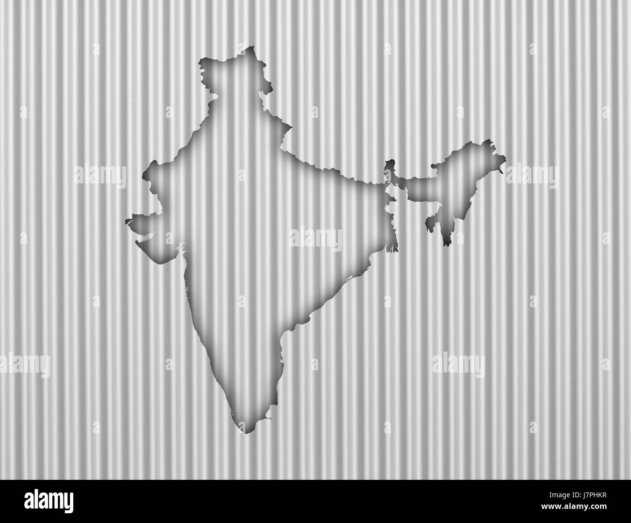 Map of India on corrugated iron Stock Photo - Alamy