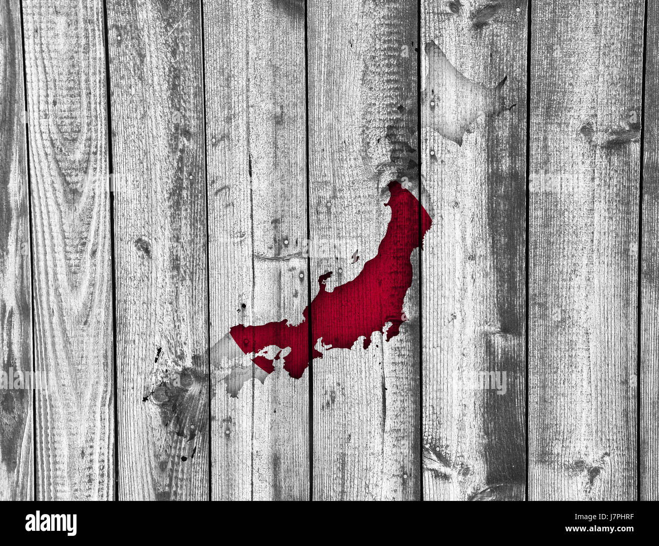 Map and flag of Japan on weathered wood Stock Photo - Alamy