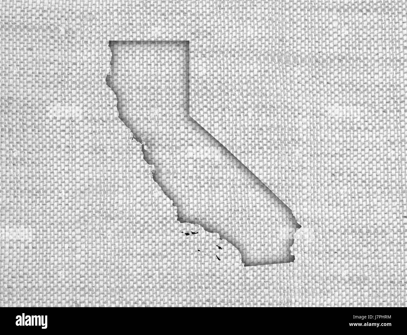 Map of California on old linen Stock Photo - Alamy